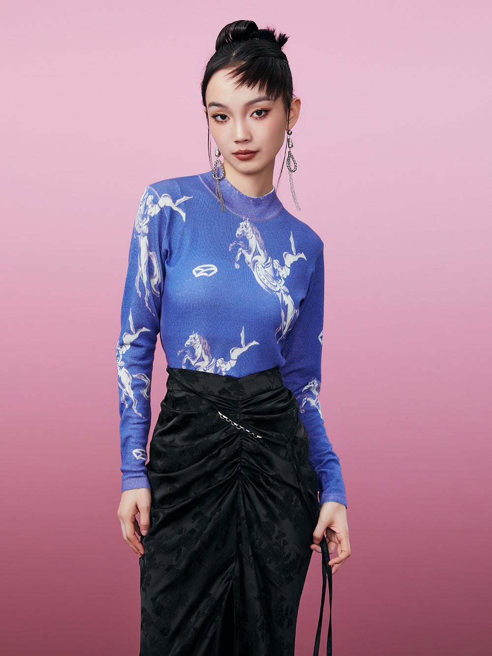 MUKZIN Soft Printed Slim Fit 2-color Original Bottoming Shirt