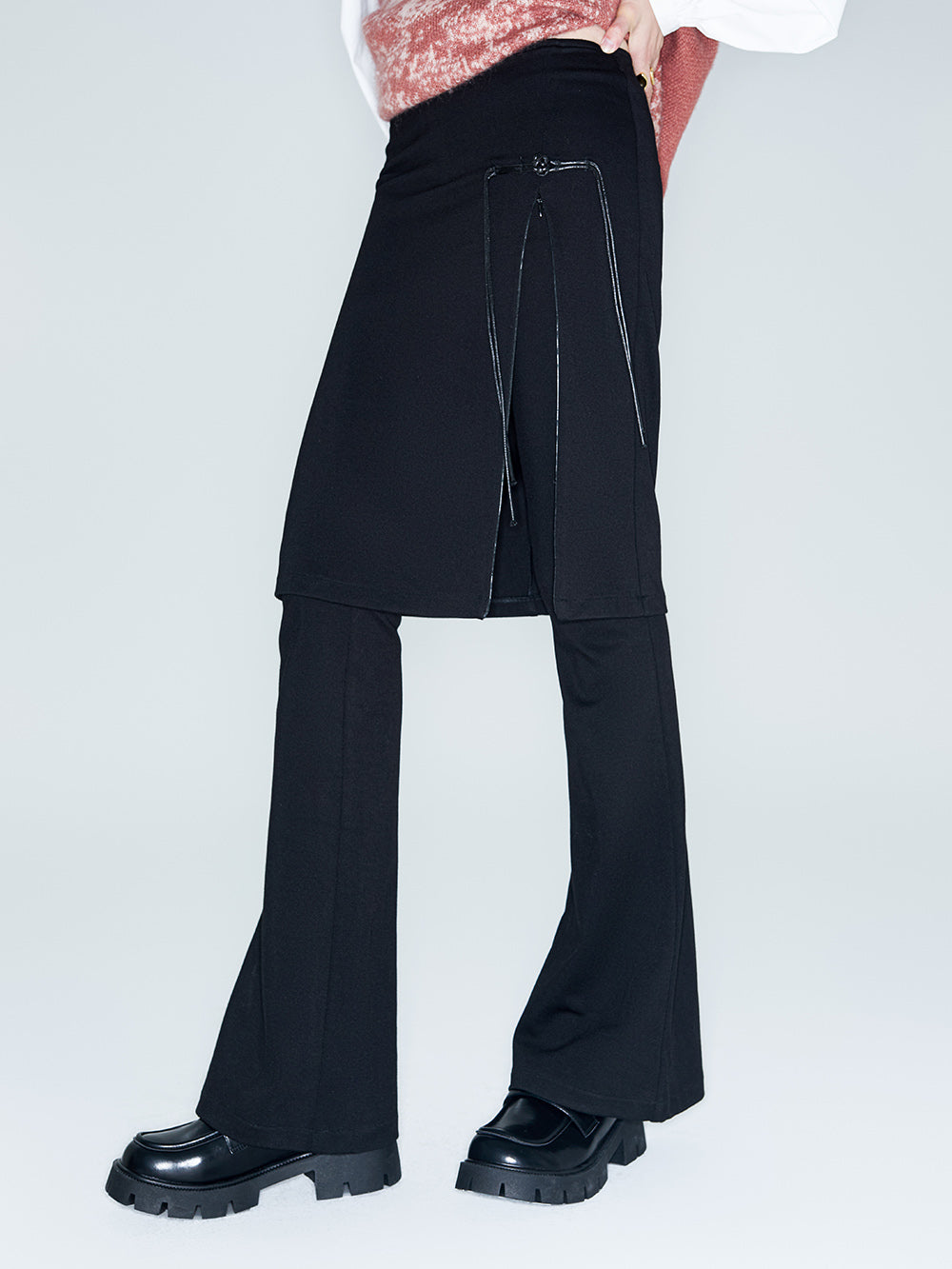 MUKZIN Linglong "Shadow" Chinese Retro Fake Two-Piece Bell-bottom Pant